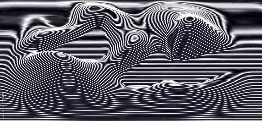 Vector signal amplitude in 3d space. Sound vibration Stock Vector ...