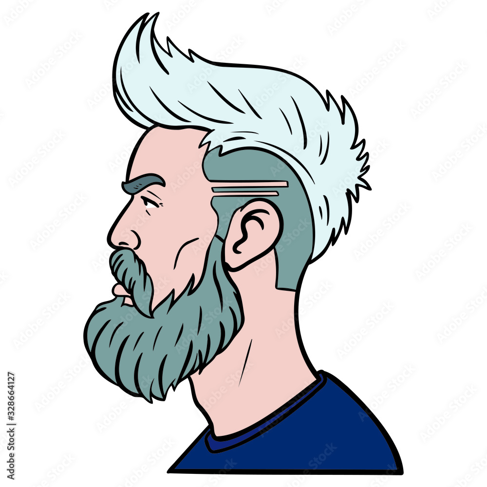 Beard Profile Illustration