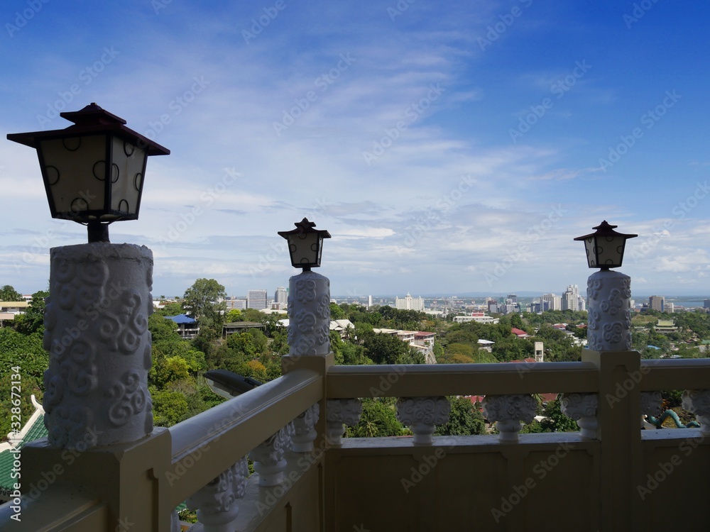Cebu City, Philippines-March 2018: Decorated lamp posts with Cebu City ...