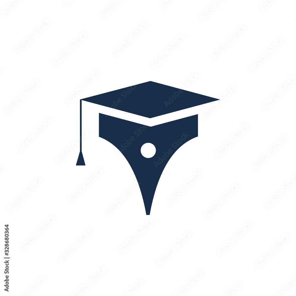 Graduate Student Icon Graduation Gown Cap Flat Vector Illustration ...