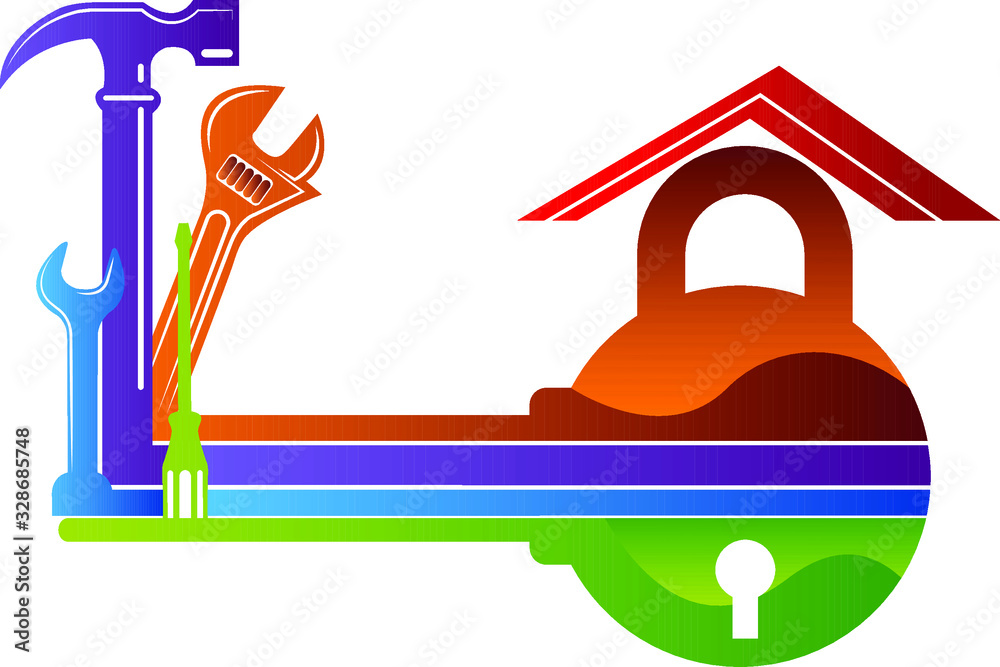 lock service logo Stock Vector | Adobe Stock