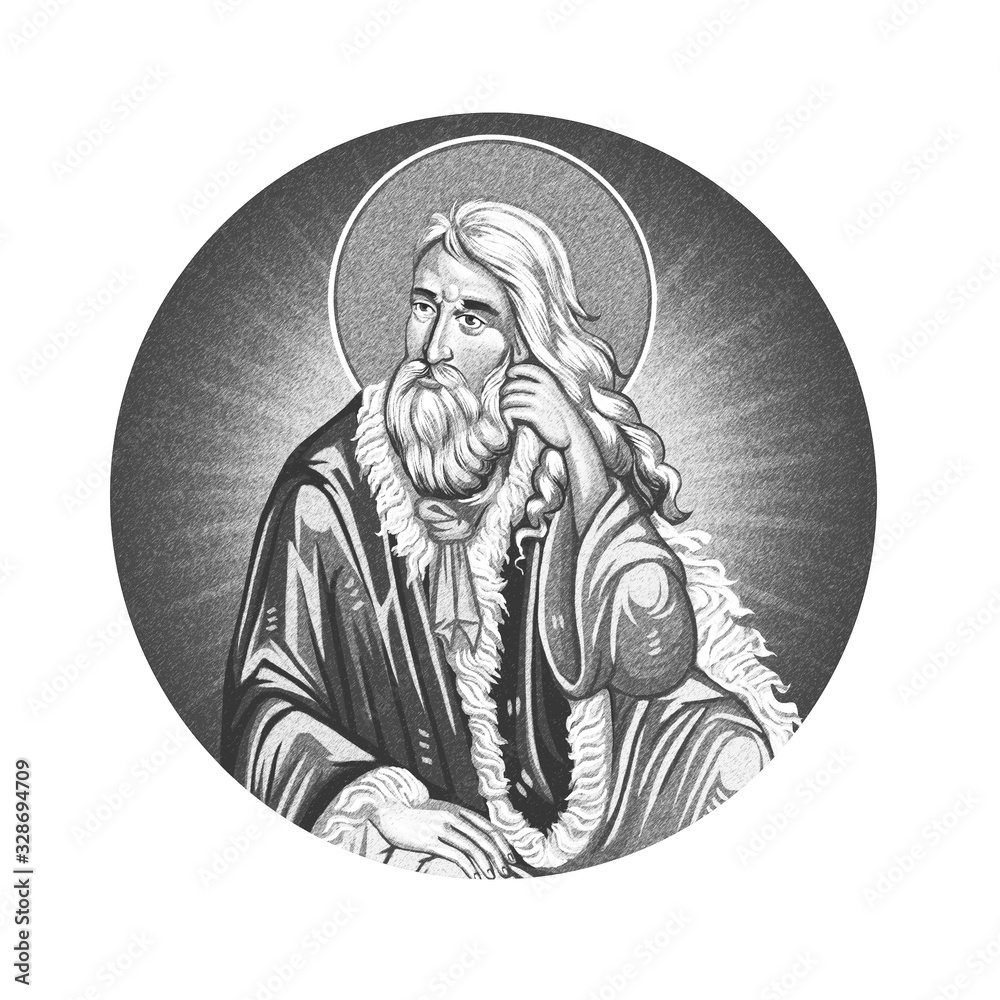Holy Prophet Elijah. Illustration- sketch, clip art in Byzantine style ...