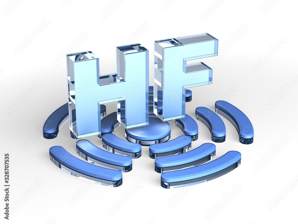 HF acronym (High frequency) Stock Illustration | Adobe Stock