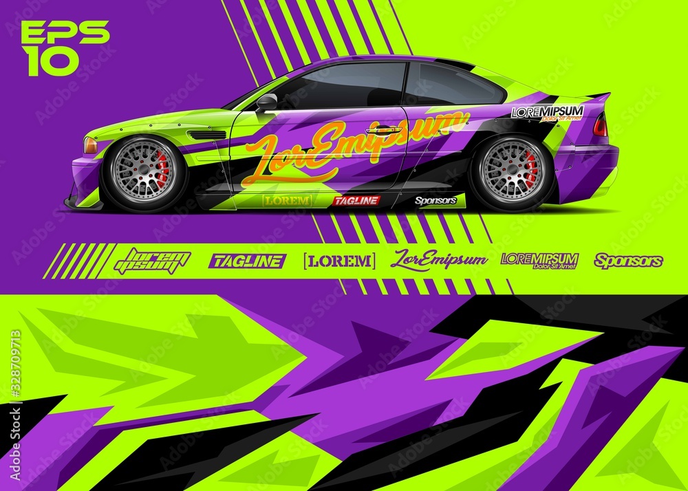 Race car graphic livery design. Abstract sport racing background for ...
