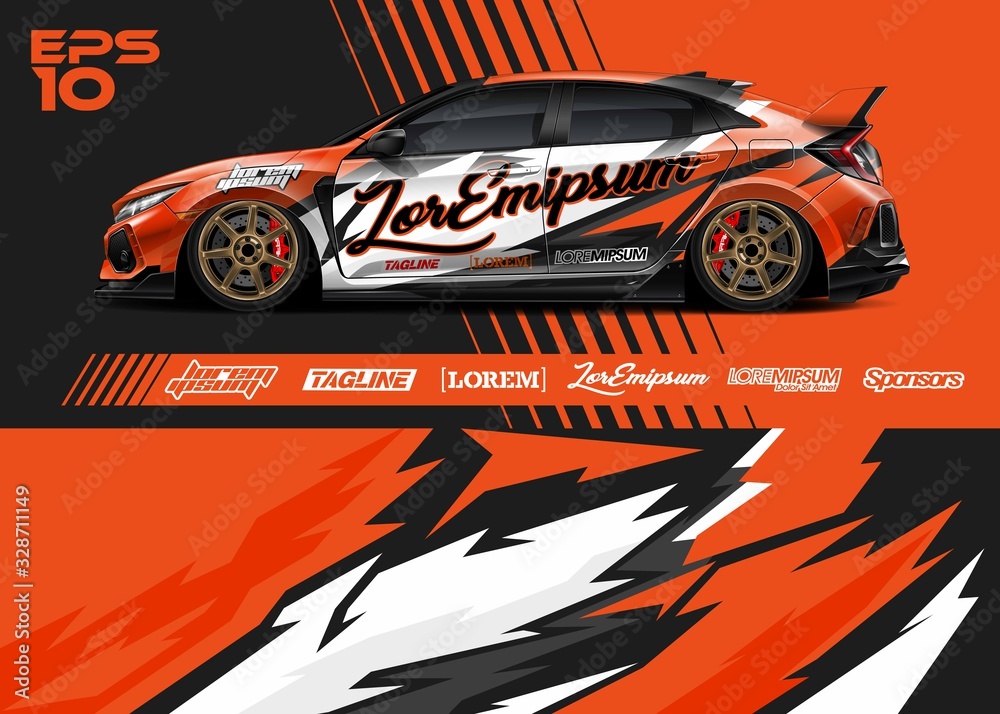 Race car graphic livery design. Abstract sport racing background for ...