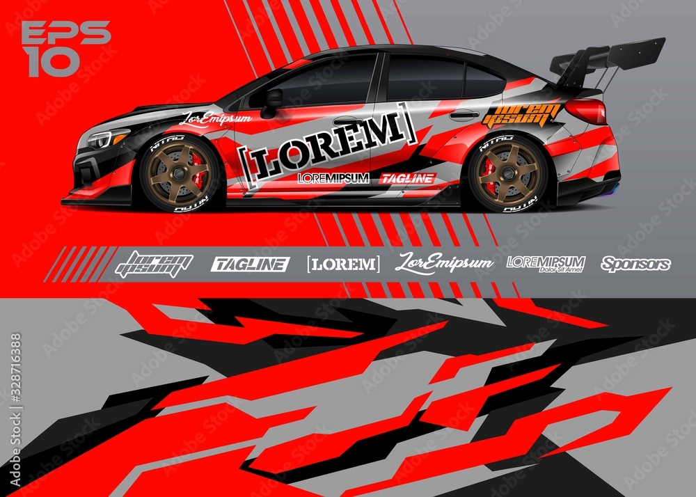 Race car graphic livery design. Abstract sport racing background for ...