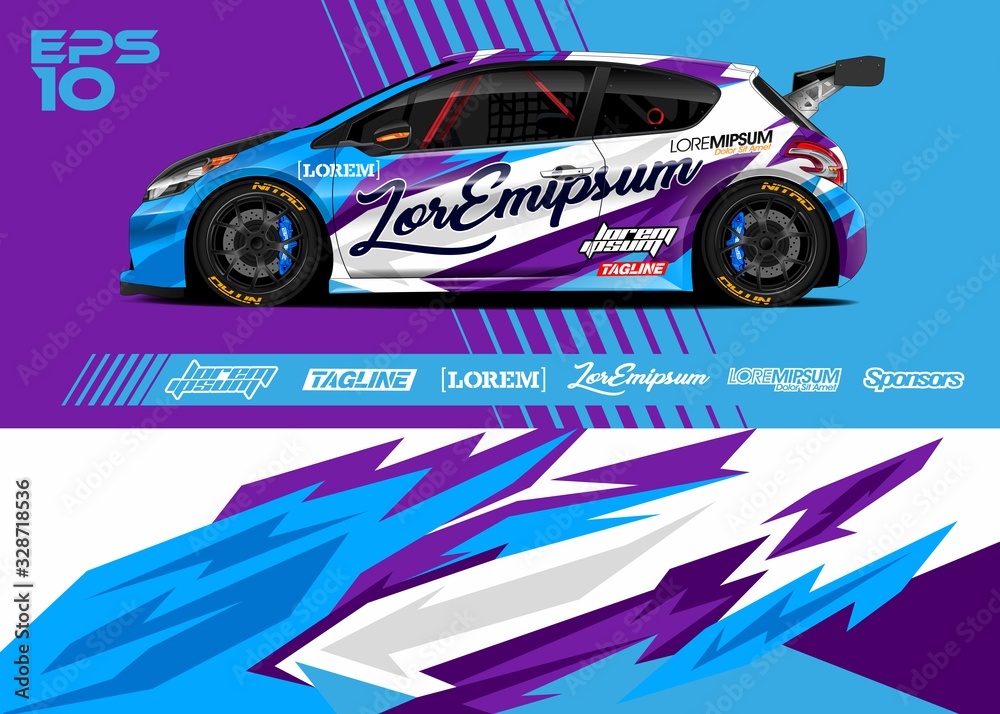Race car graphic livery design. Abstract sport racing background for ...