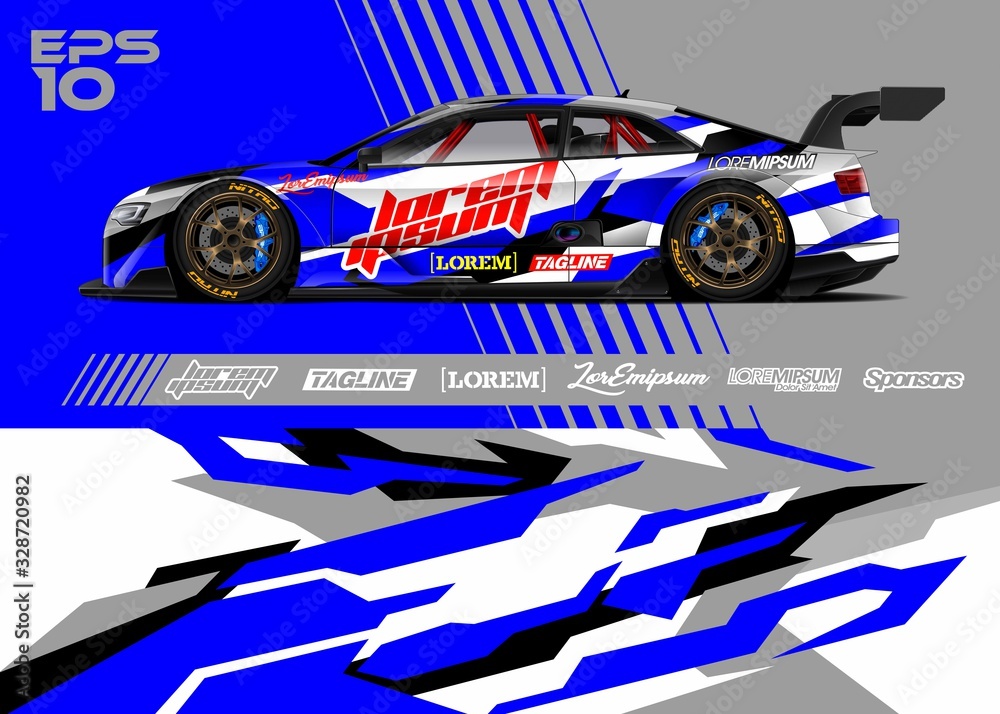 Race car graphic livery design. Abstract sport racing background for ...