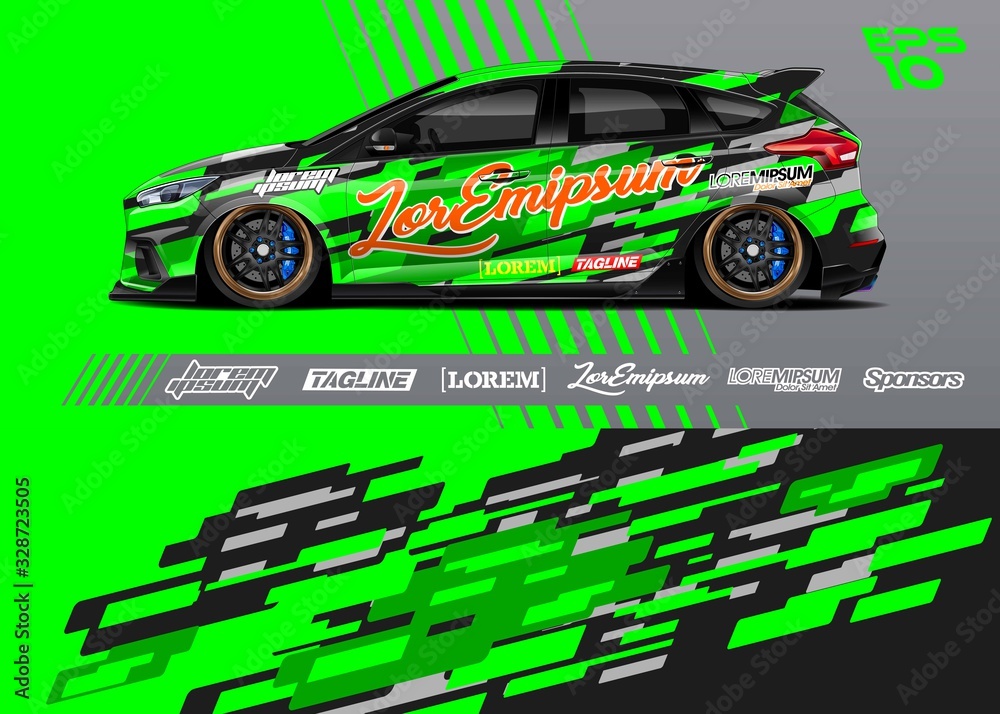 Race car graphic livery design. Abstract sport racing background for ...