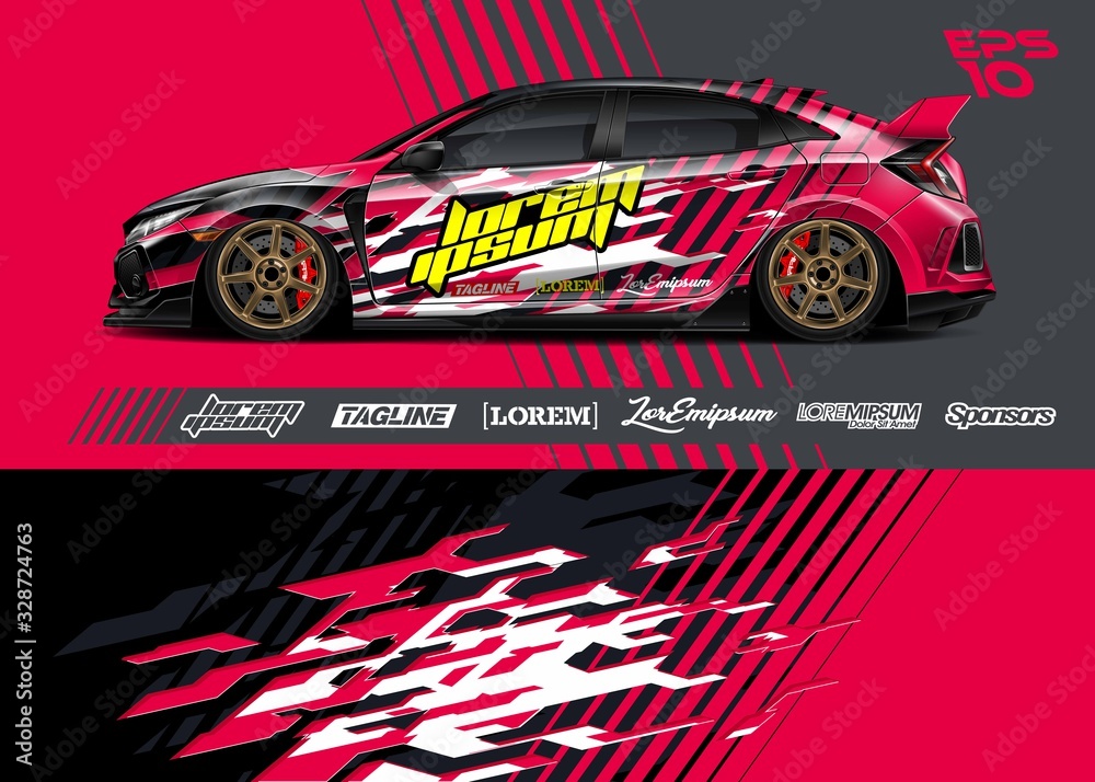 Race car graphic livery design. Abstract sport racing background for ...
