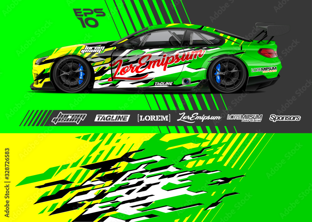 Race car graphic livery design. Abstract sport racing background for ...