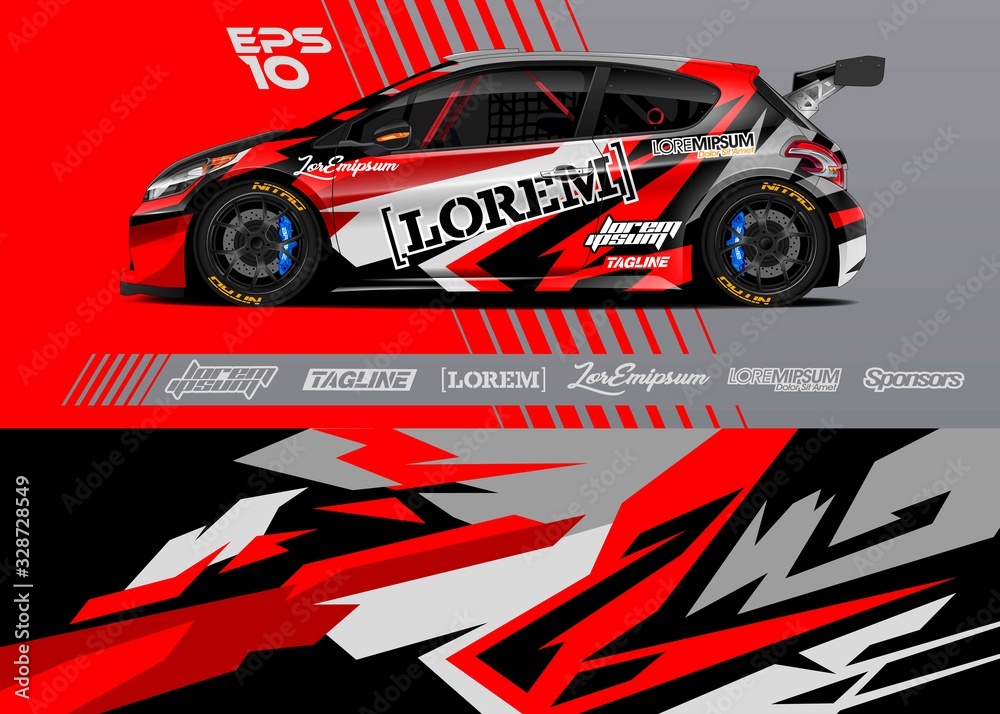Race car graphic livery design. Abstract sport racing background for ...