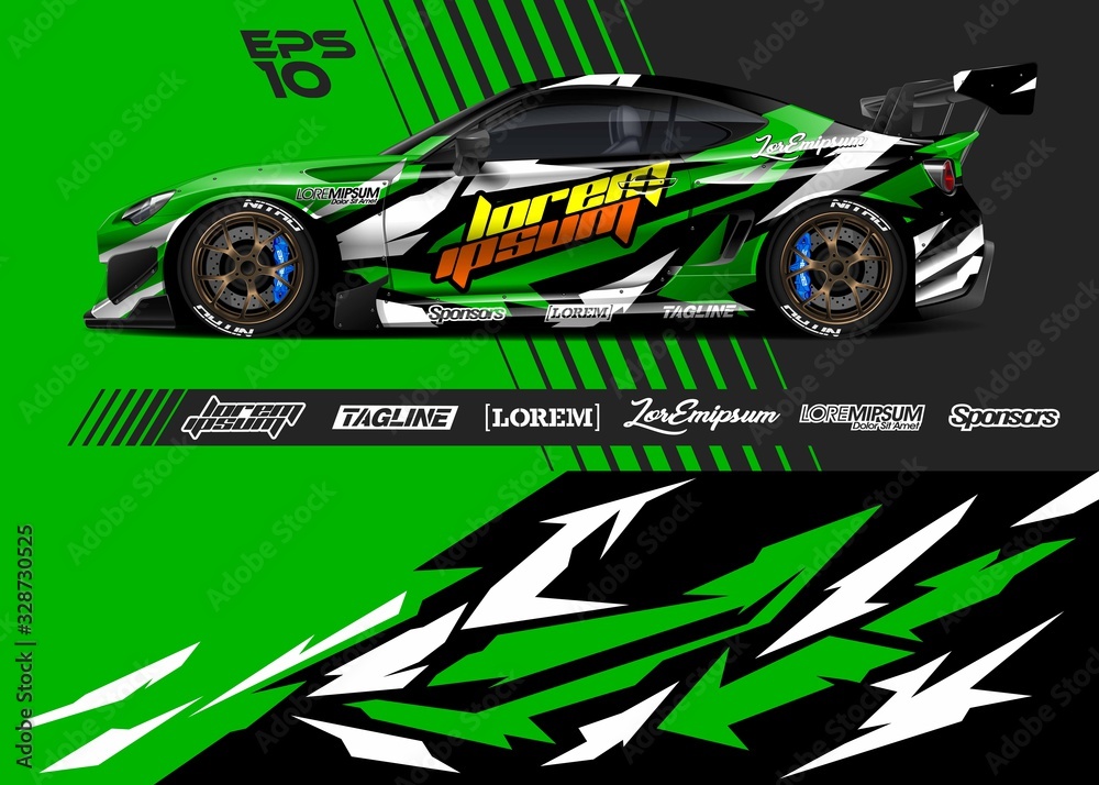 Race car graphic livery design. Abstract sport racing background for ...