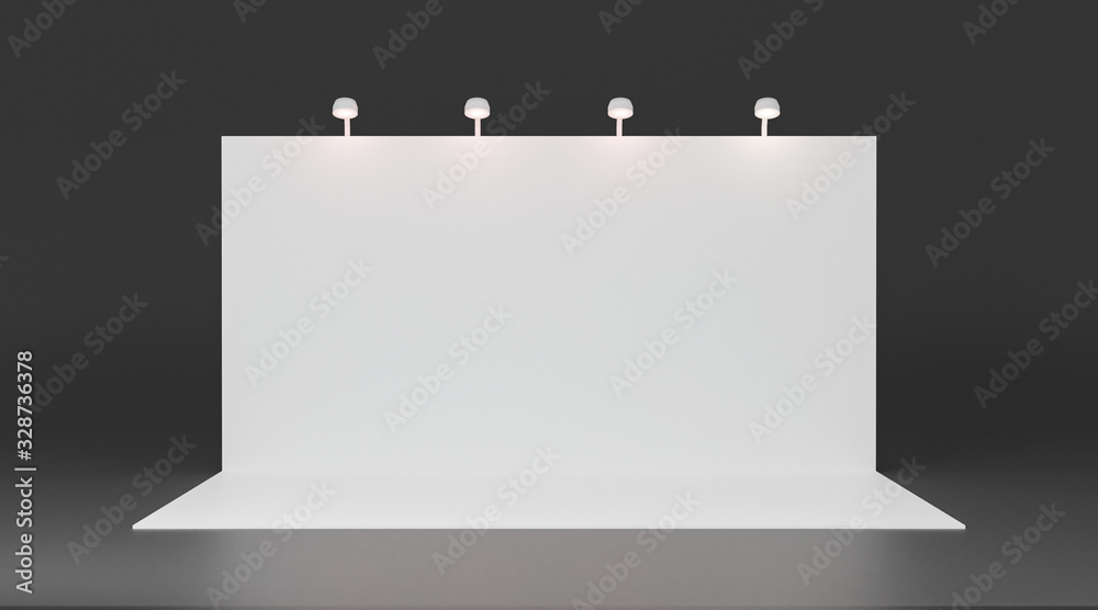 3D rendering Trade exhibition stand, Exhibition Stand round ...