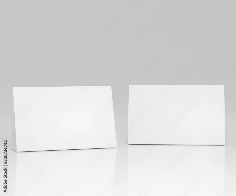 Promotional table talker isolated on white background, mockup template ...