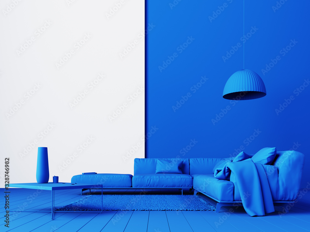 3D visualization. Trend in the interior of 2020. Minimalism in pantone ...