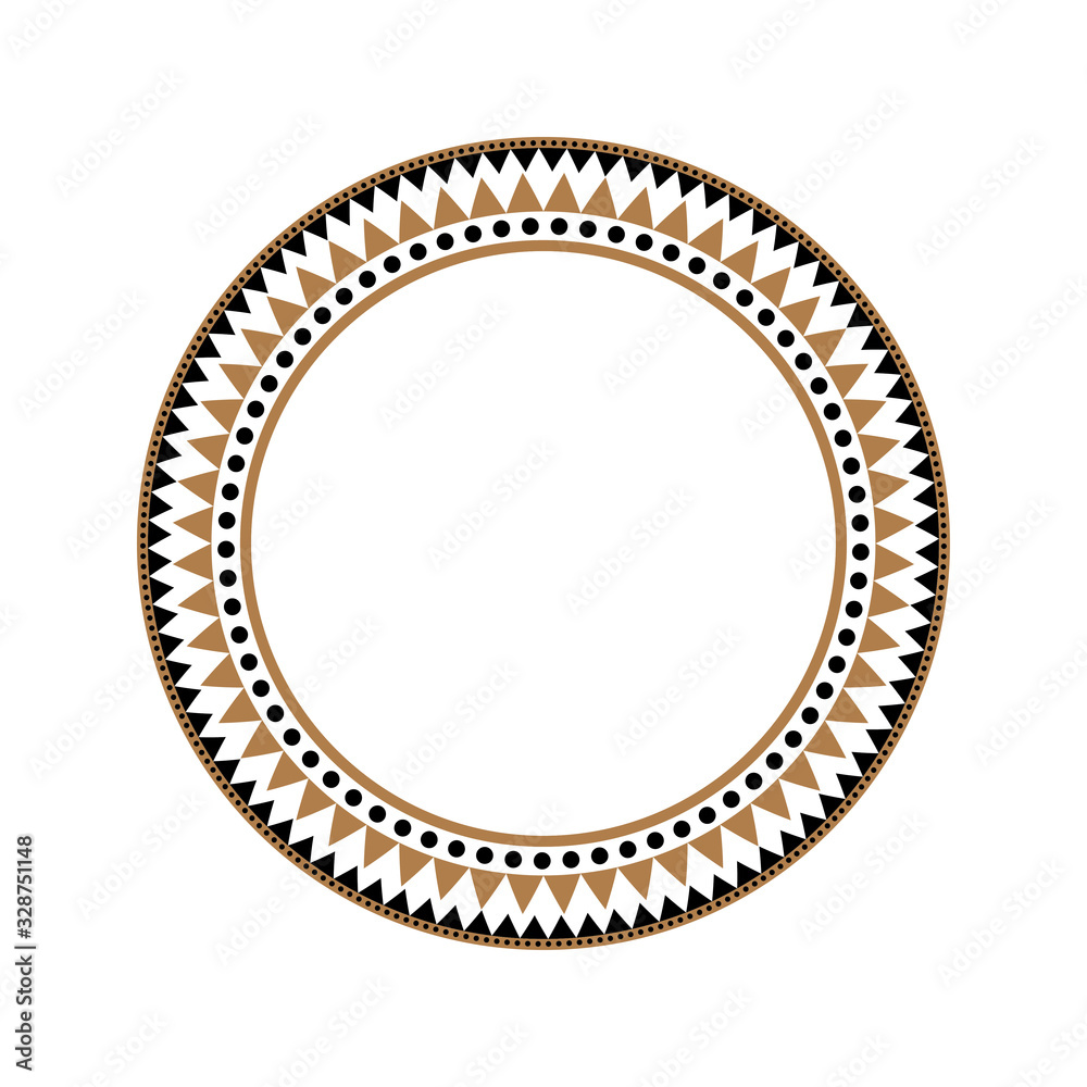Ethnic african tribal round vector art frame Stock Vector | Adobe Stock