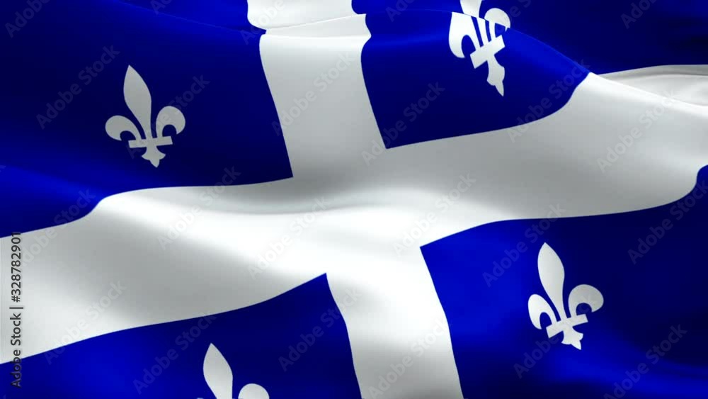 Quebec flag waving. National 3d Provinces flag waving. Canada Quebec ...