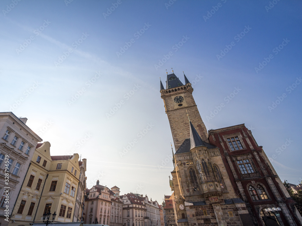 Panorama of Old Town Square (Staromestske Namesti) with a focus on the ...