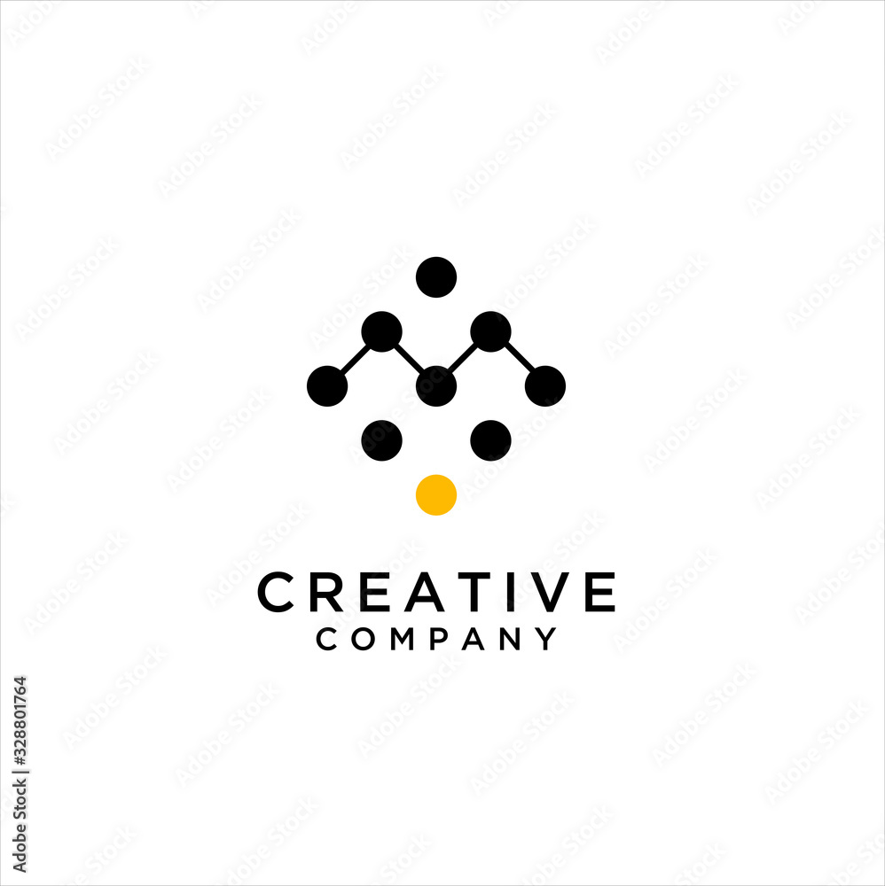 Dot Digital Letter M Icon Logo Design Element Stock Vector | Adobe Stock