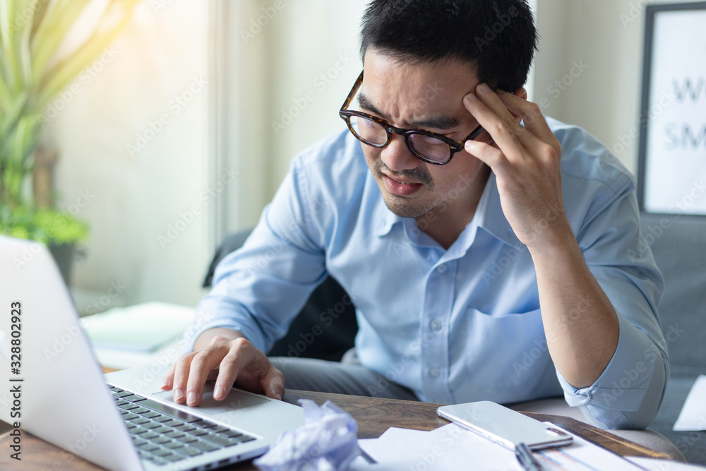 Foto de serious people frustrated exhausted work stress concept.asian ...