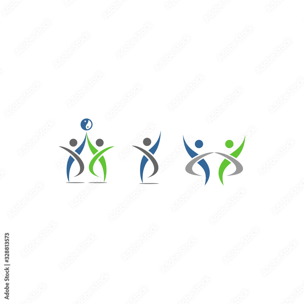 simple human symbol with balance concept people icon vector logo design ...
