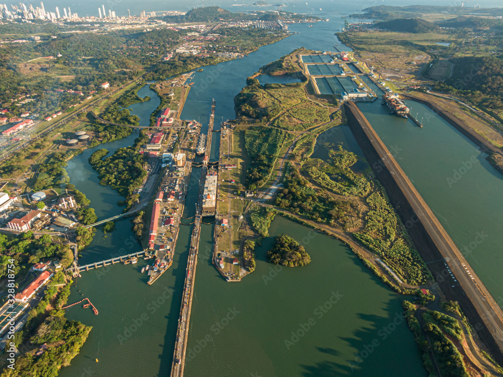 Beautiful aerial view of the Beautiful aerial view of the Panama ...