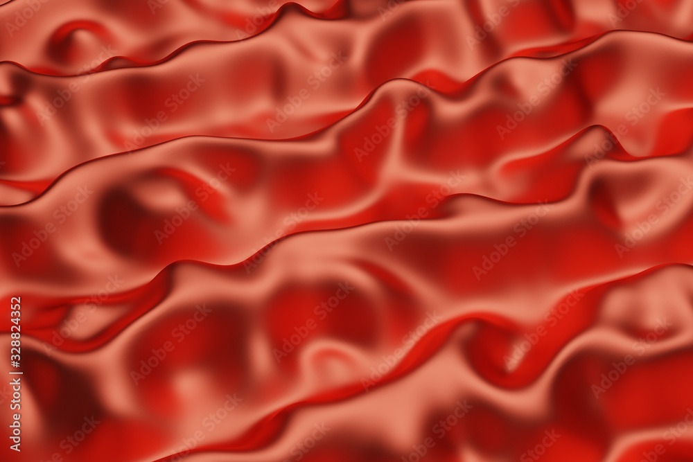 Metallic red cloth texture as abstract background. Red metallic wave ...