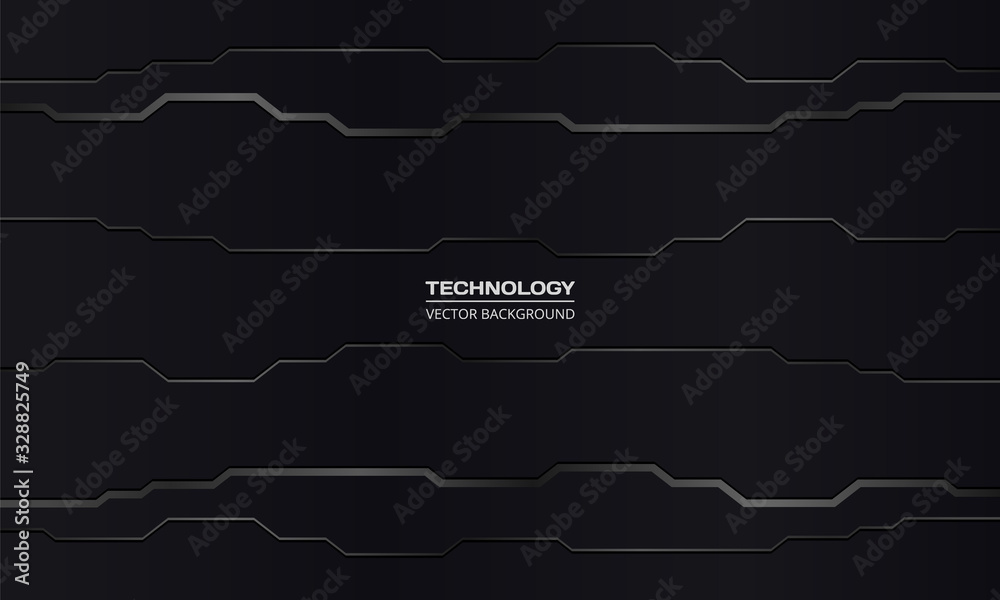 Black technology abstract metallic frame layout design hi-tech concept innovation dark iron ...