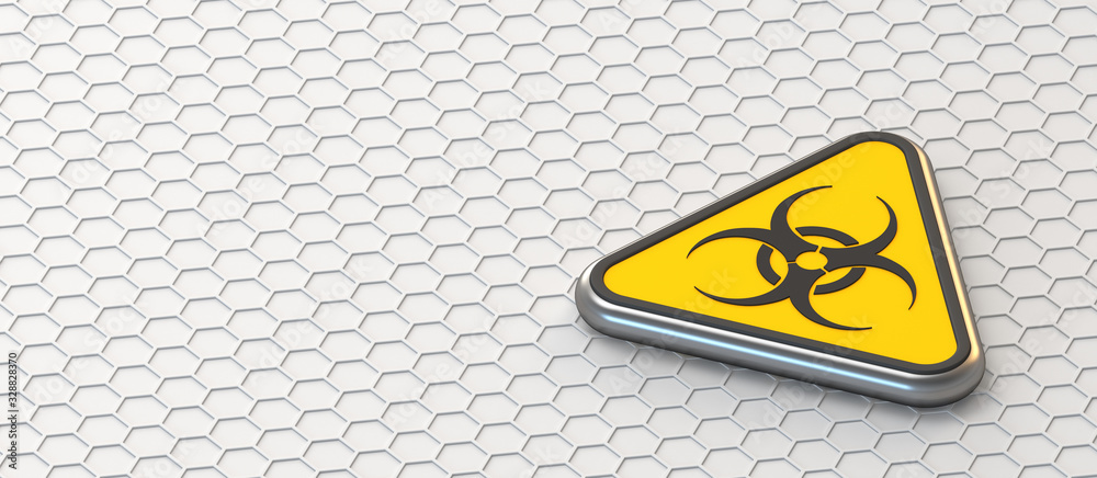 Warning sign of the virus. Biohazard icon. Symbol of biohazard. On a ...