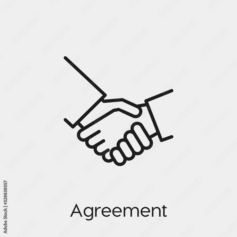 agreement icon vector. Linear style sign for mobile concept and web ...