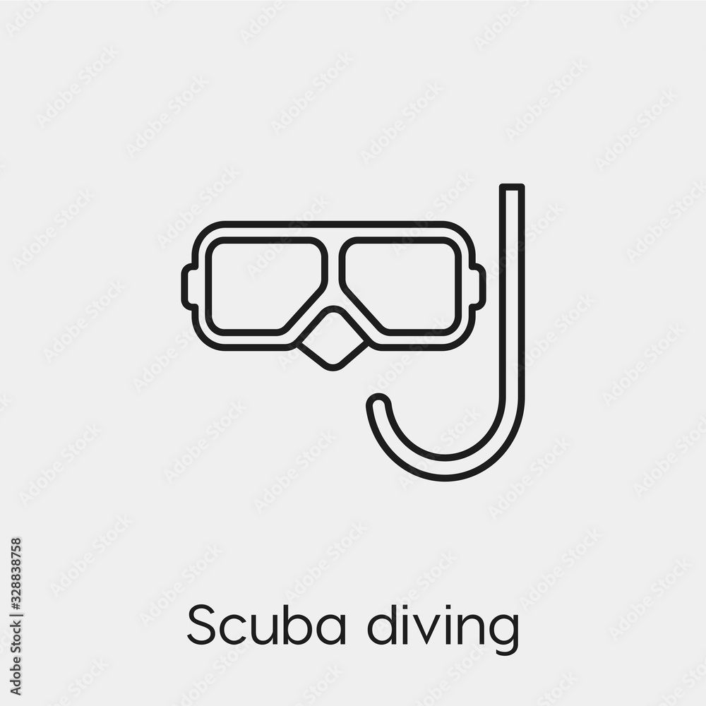 Vecteur Stock scuba diving icon vector. Linear style sign for mobile ...