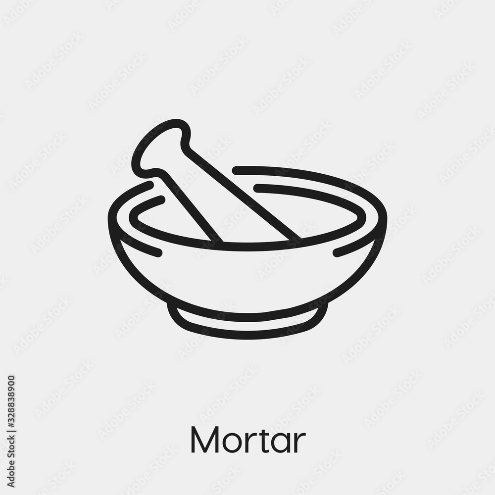 mortar icon vector. Linear style sign for mobile concept and web design ...