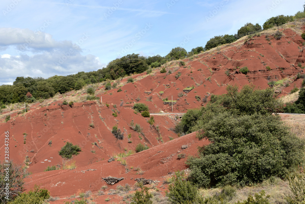 Terre rouge Lac du Salagou Hérault France Stock Photo | Adobe Stock