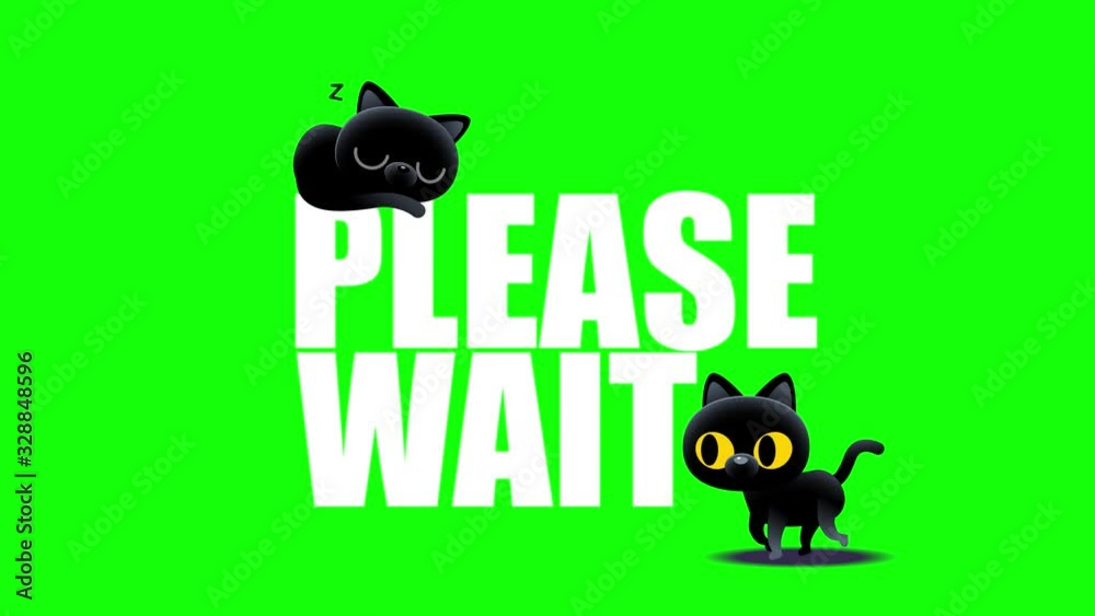 Looping animation of cute cat cartoon characters sleeping and walking ...