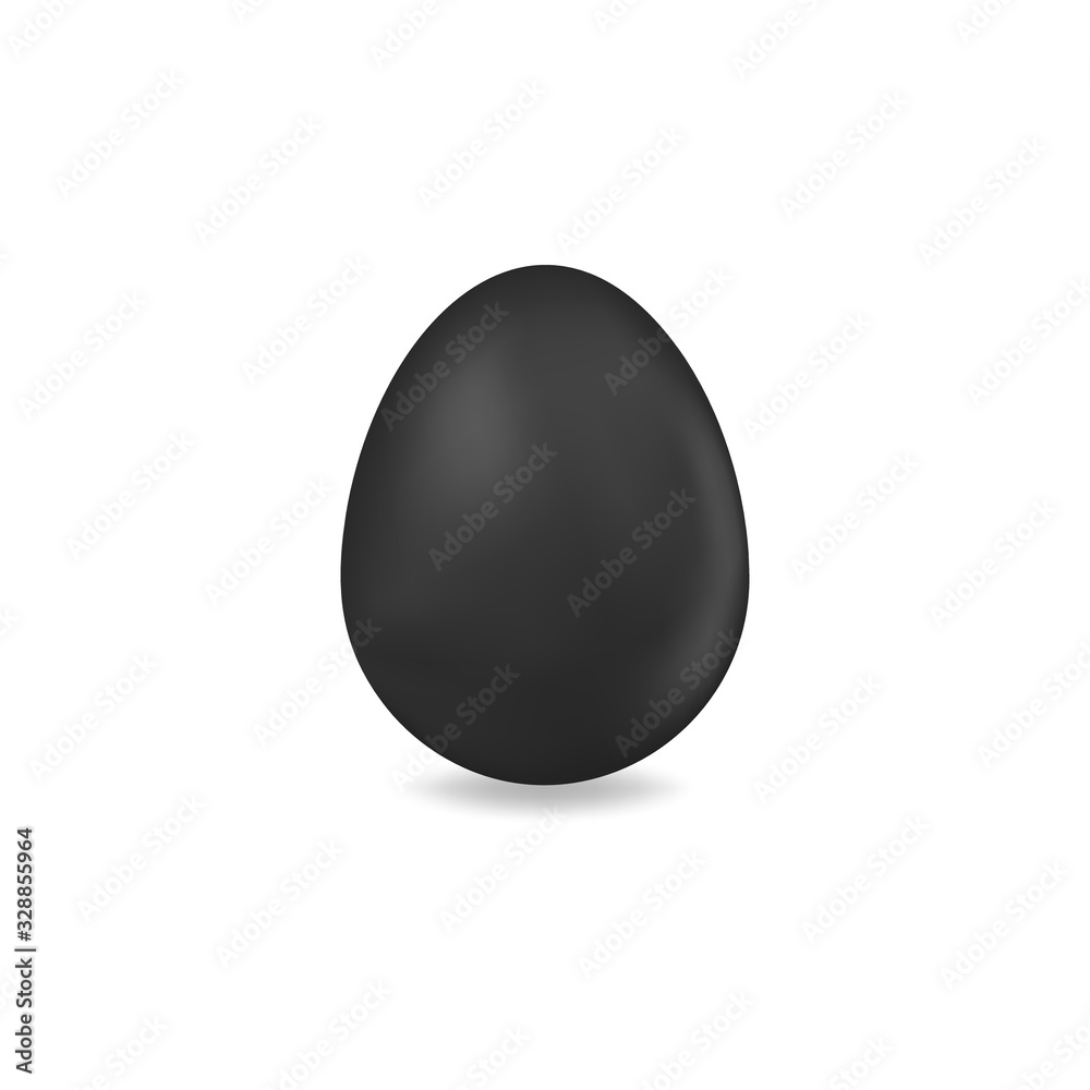 Vector 3D egg. Illustration of a black egg isolated with on a white ...