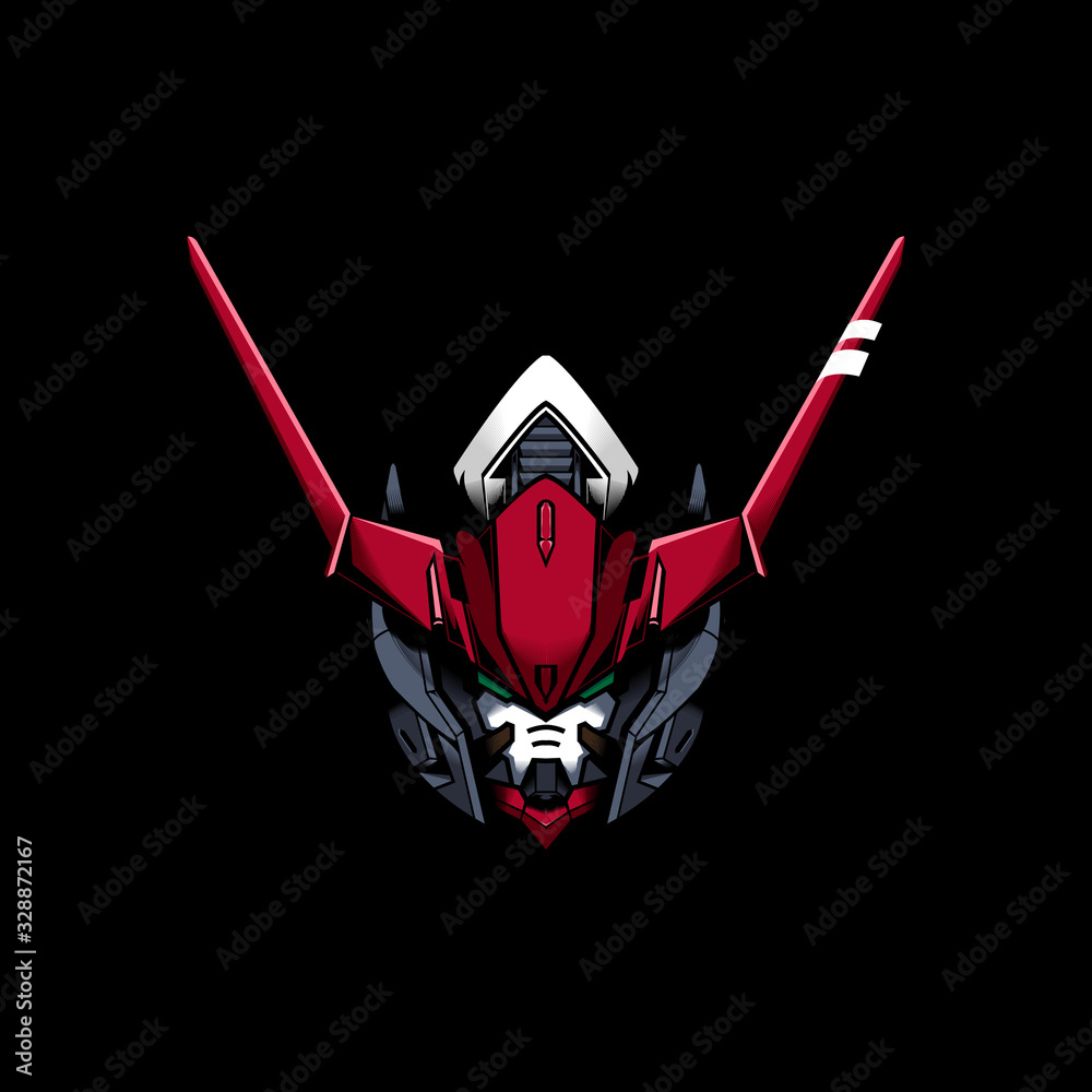 Mecha Head Illustration Stock Vector | Adobe Stock