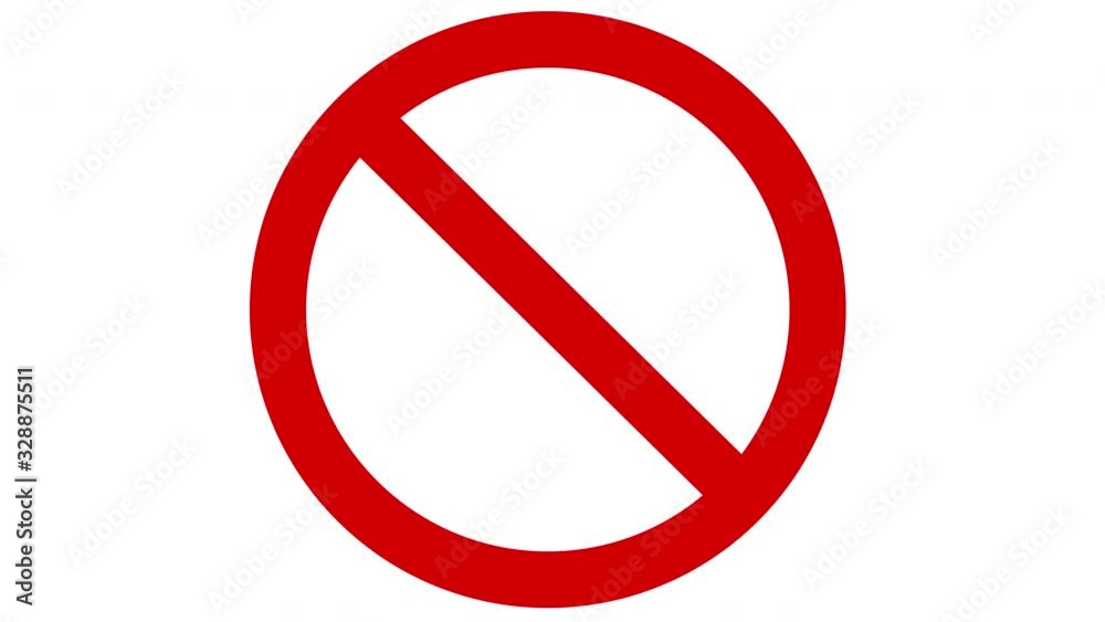 Prohibition sign, No symbol. Animation on alpha-channel, seamless loop ...