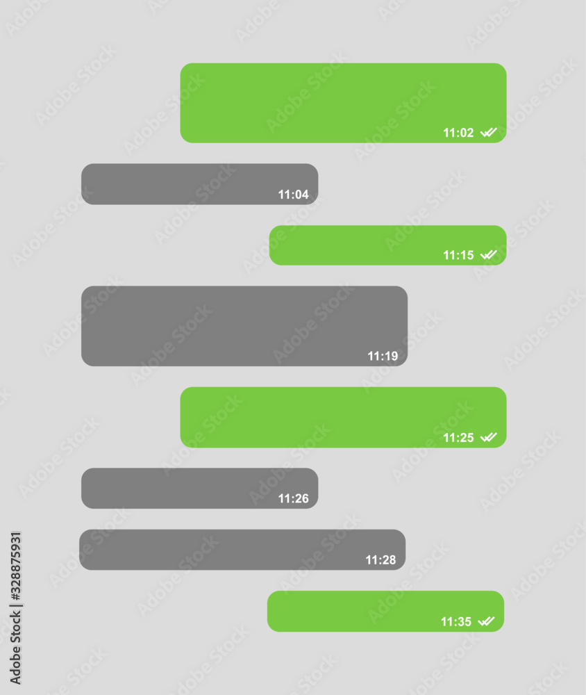 Short bubble message, social screen empty chat window dialog on dark ...