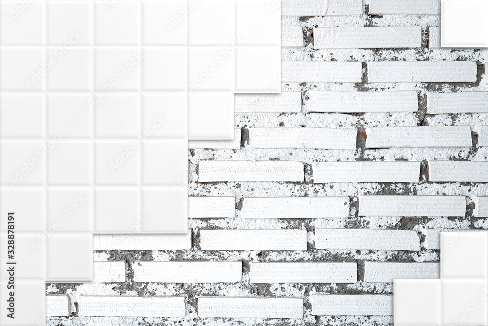 White tile and white brick wall texture, for background wallpaper ...
