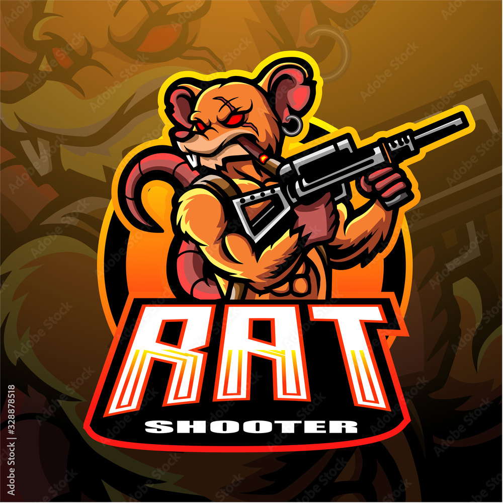 Rat shooter mascot logo for electronic sport gaming logo. Stock Vector ...