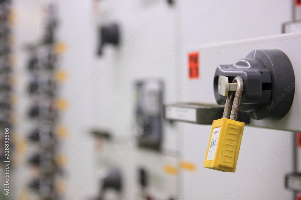 Lockout Tagout , Electrical safety system.Key lock switch or circuit ...