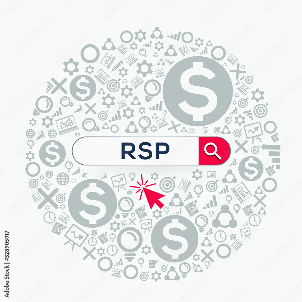 RSP Mean retail Selling Price Word Written In Search Bar Vector rsp-mean-retail-selling-price-word-written-in-search-bar-vector