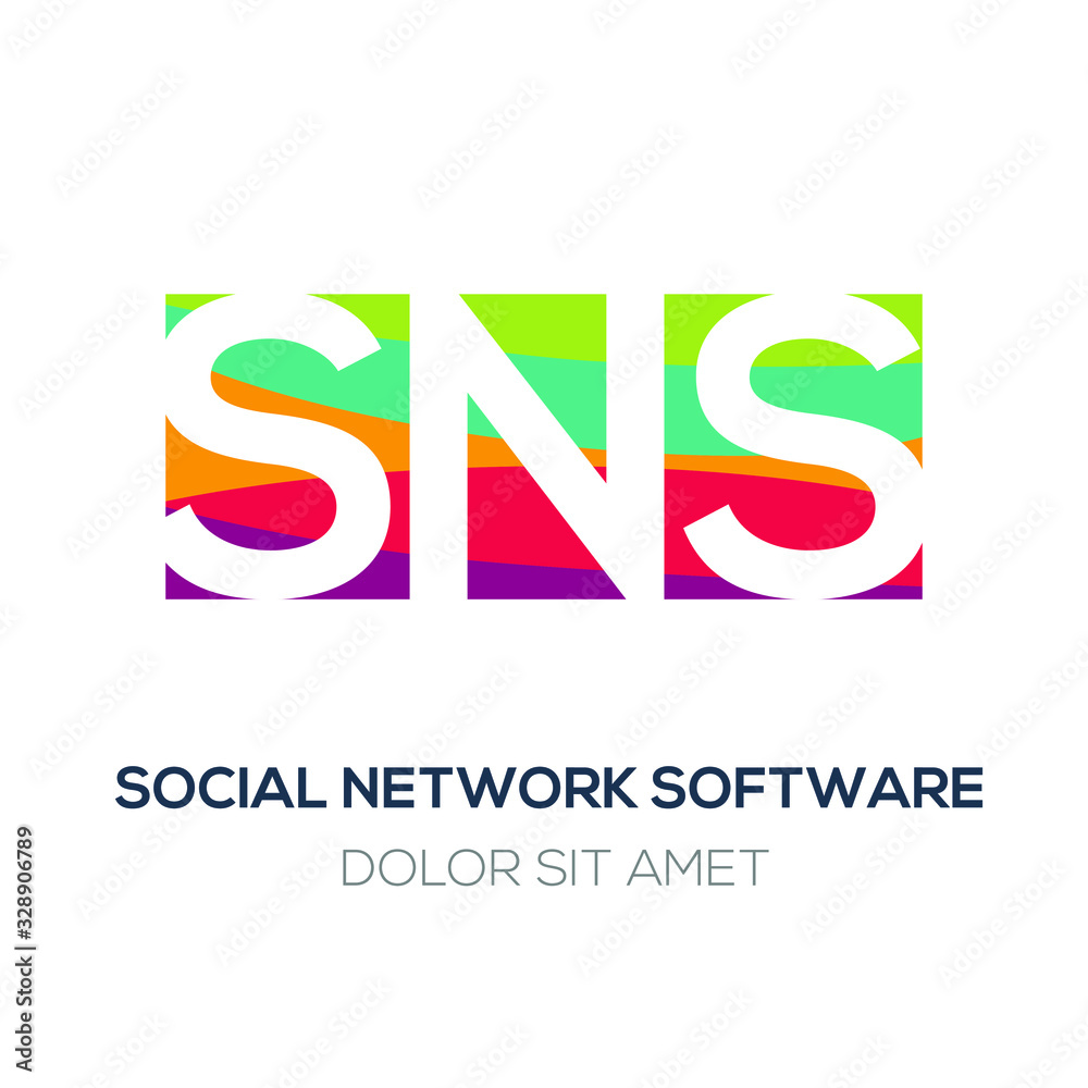 Creative colorful logo , SNS mean (social network software) . Stock ...
