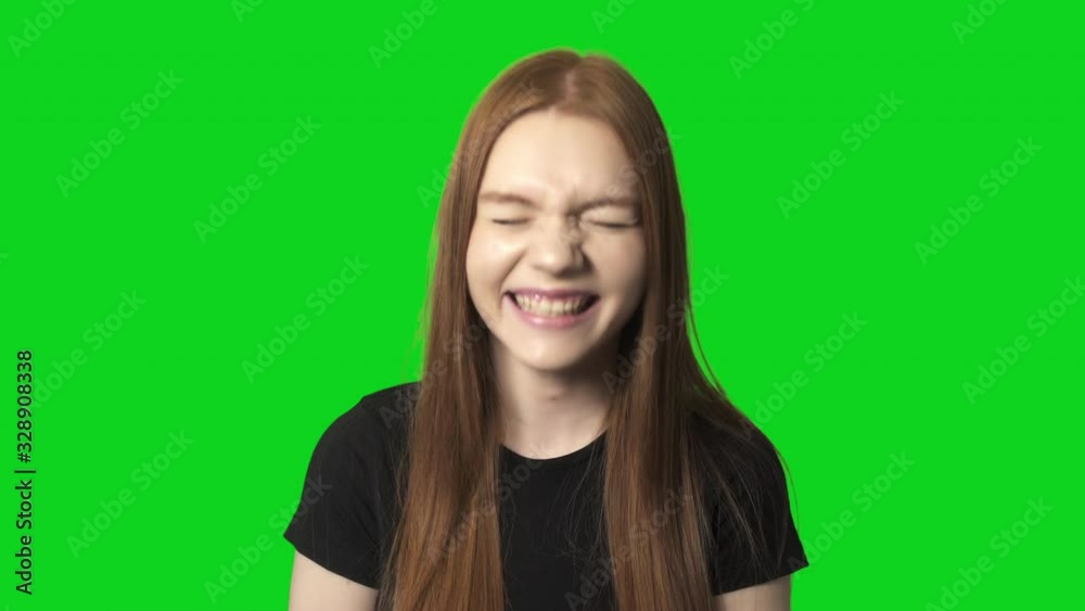 Laughing Loud Woman Live Face Emoji Emotions Stock ビデオ | Adobe Stock