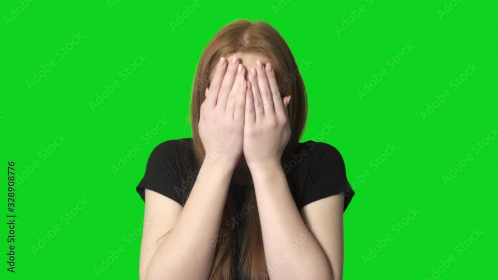 Loudly Crying with Face Palms Woman Live Face Emoji Emotions Stock ...