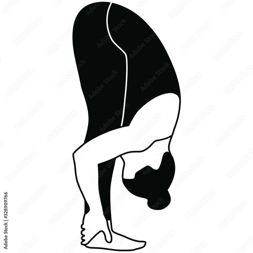 An illustration of the standing forward bend yoga pose Stock Vector ...