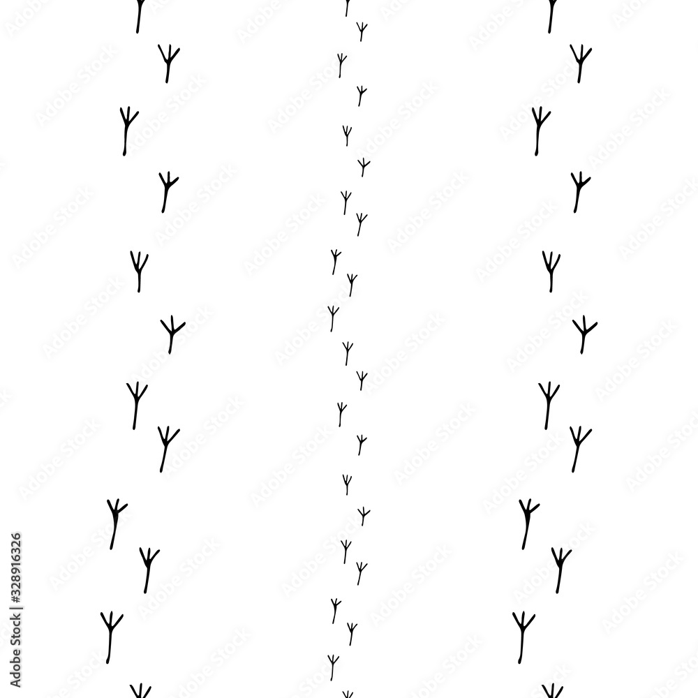Vector background with bird footprint. Vector seamless tracks isolated ...