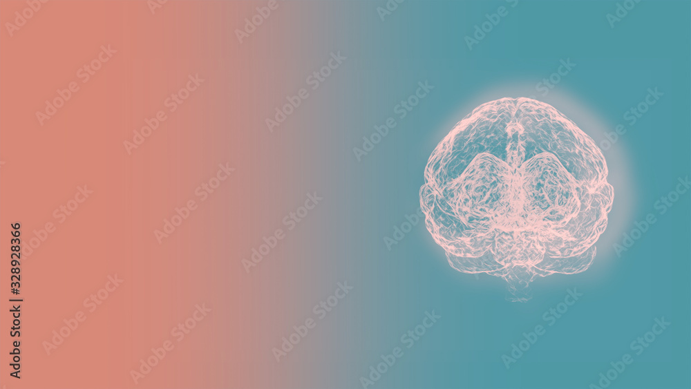 3d render computed medical tomography MRI scan of human brain over ...