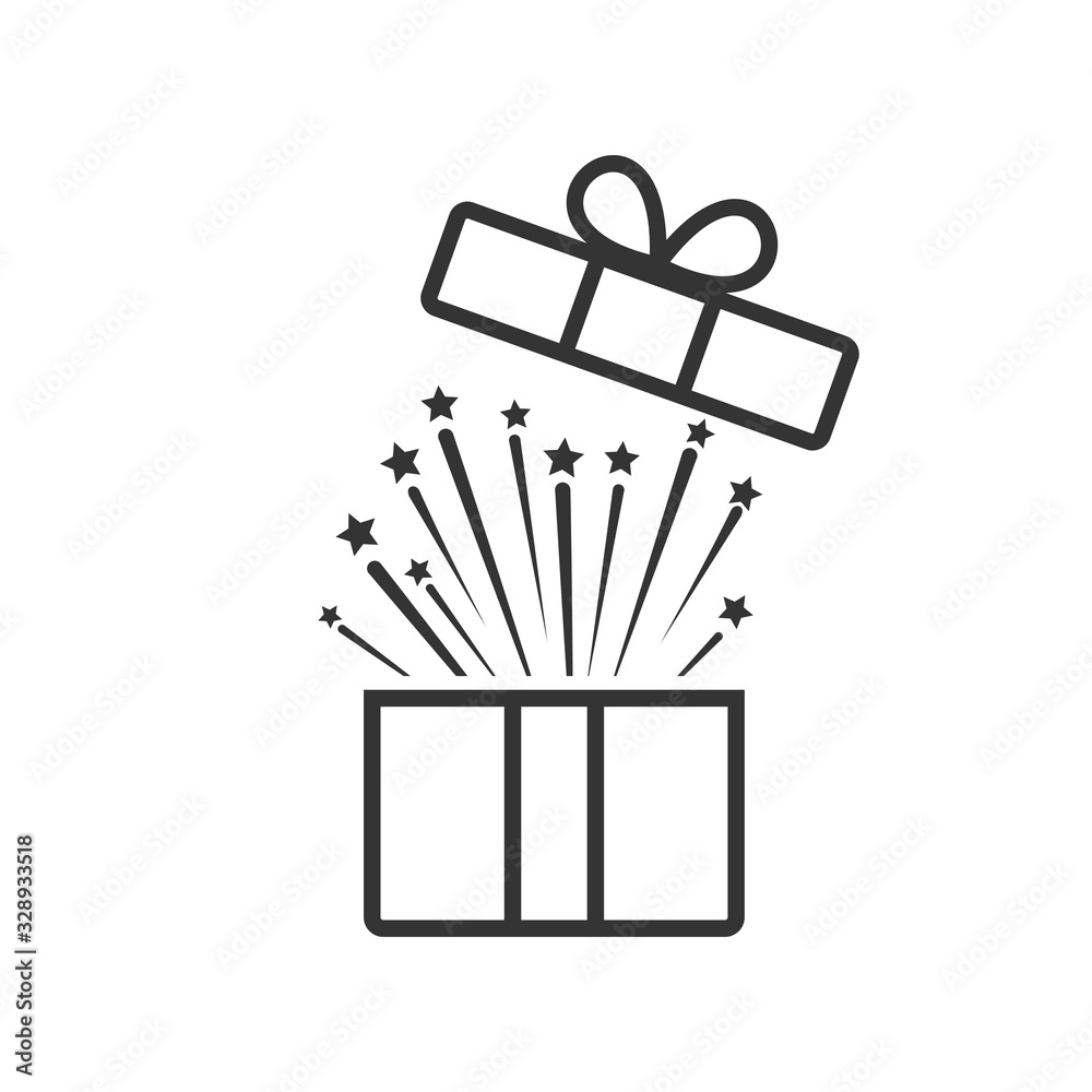 open gift box, icon vector Illustration Stock Vector | Adobe Stock